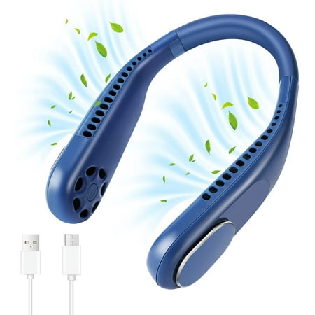 Portable USB Neck Fan, Hanging Personal Fan Bladeless Neck Cooler, 4000 ...