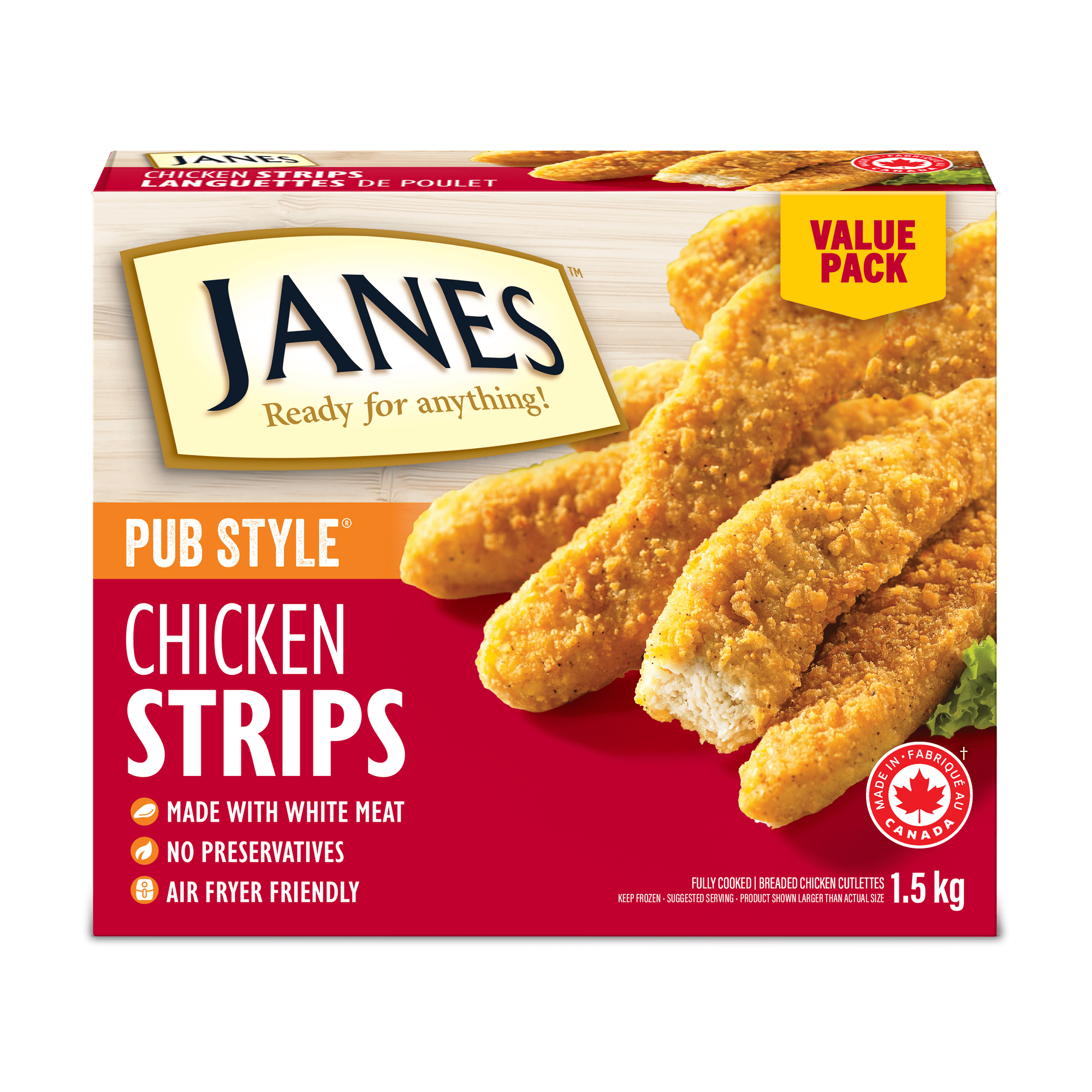 Click here for Janes Pub Style Chicken Strips Value Pack 1.5kg 1.... prices