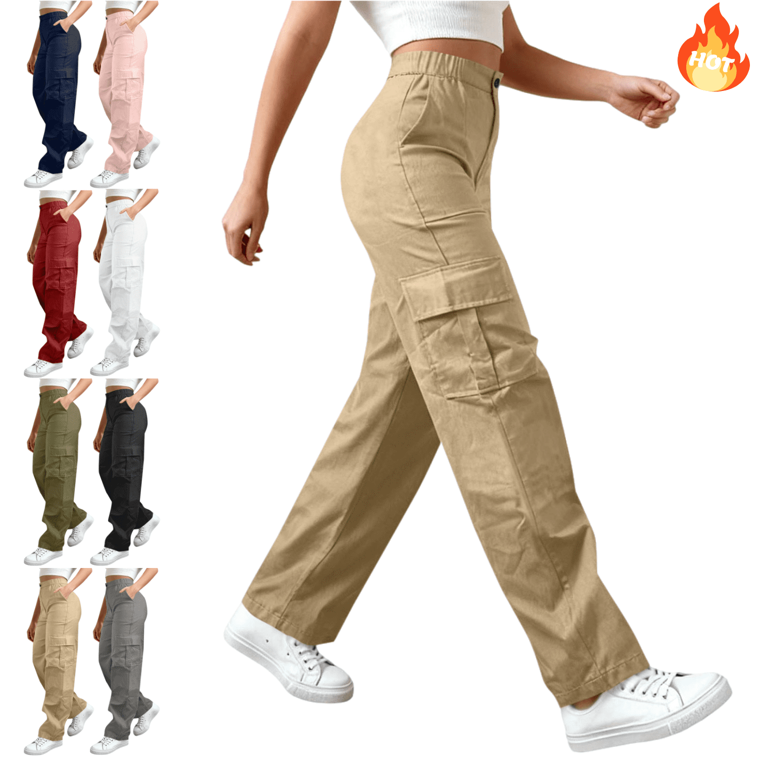 Click here for Mifsaly High Waisted Cargo Pants Women With Multi... prices