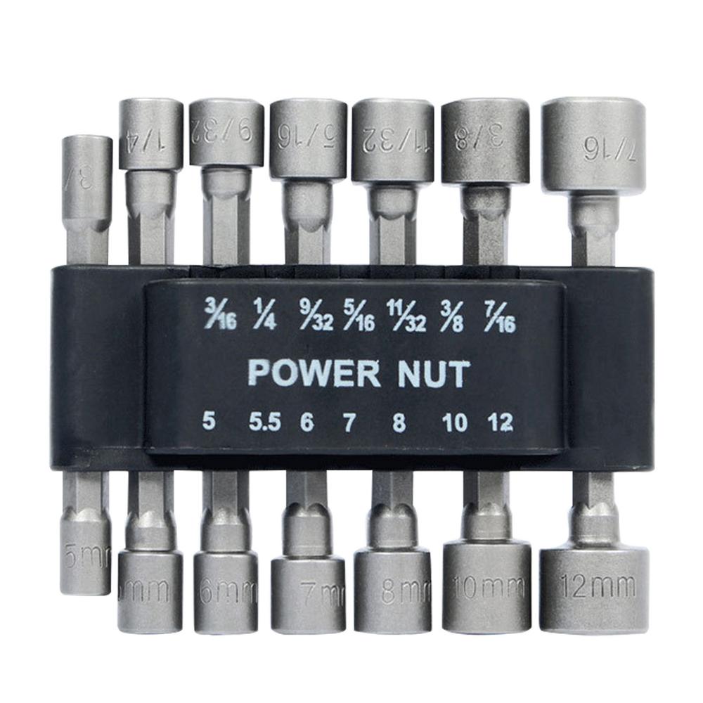 Hexagonal Nut Socket Set | Hex Power Nut Driver Set | 1/4" Hex Shank ...