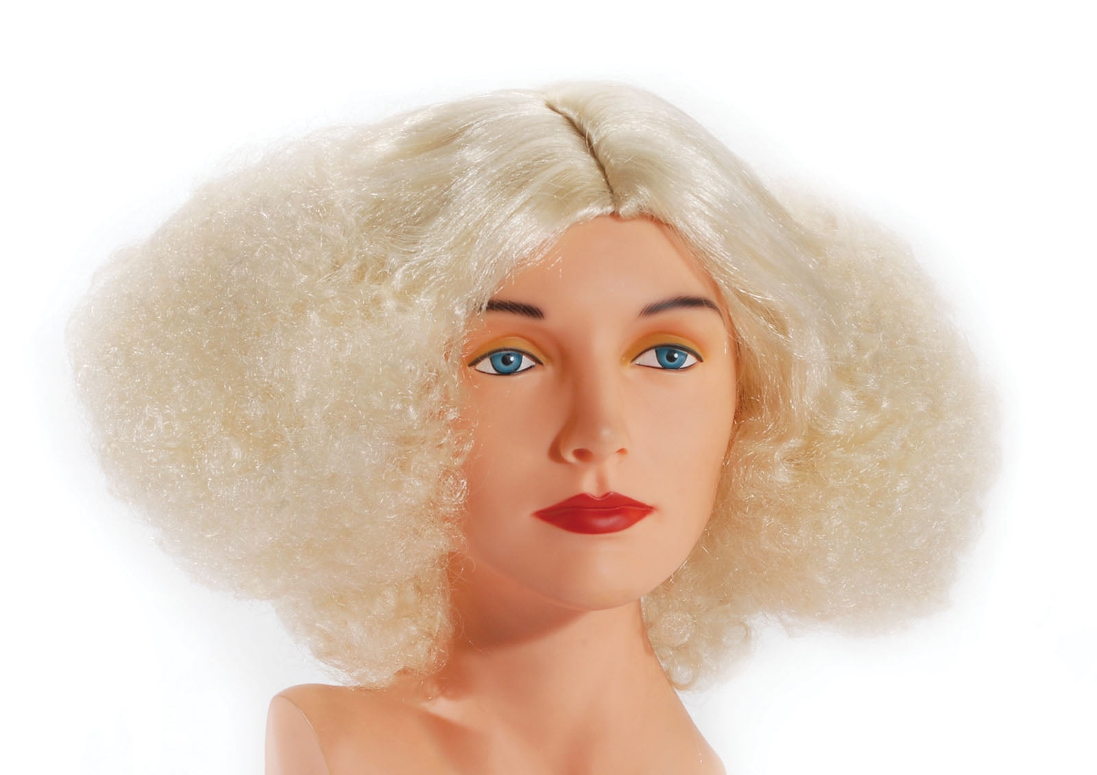Star Power Women Discopuff Curly Poofy Costume Wig, Blonde, One Size ...