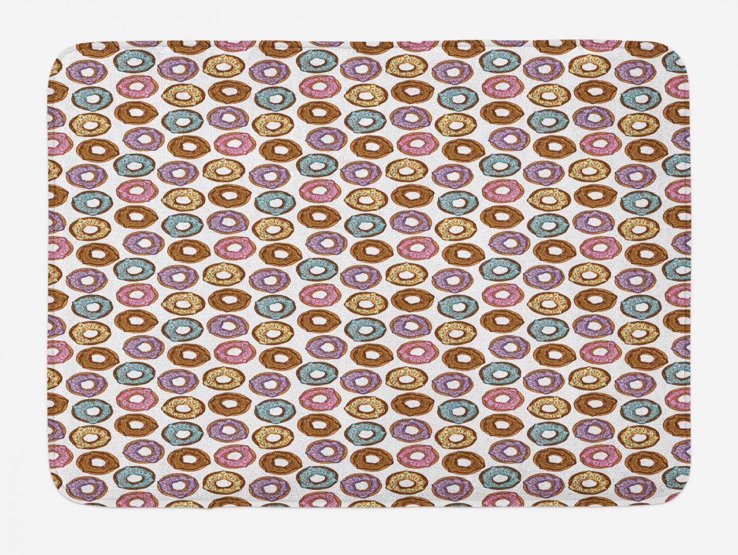 Donut Bath Mat, Rhythmic Colorful Tasty Delicious Bakery Sprinkles ...
