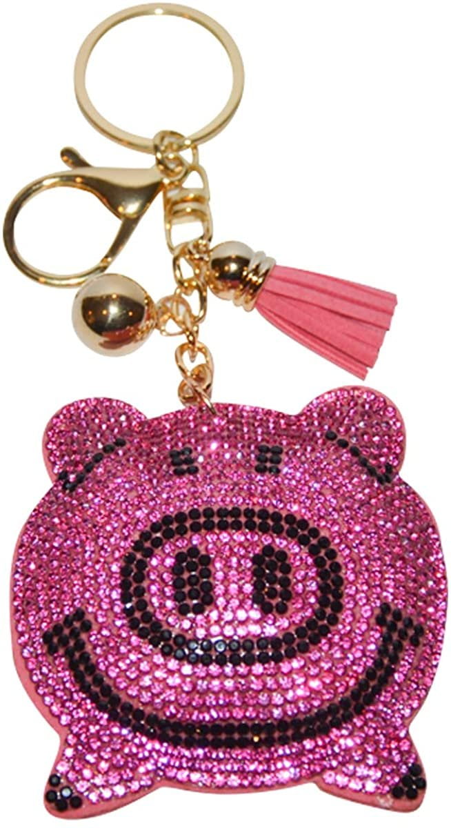 Popfizzy Pink Pig Keychain for Women and Girls, Bling Purse Charms ...
