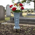 Angel Memorial Cemetery Vase with Stake Stone-like Resin Grave Planter ...