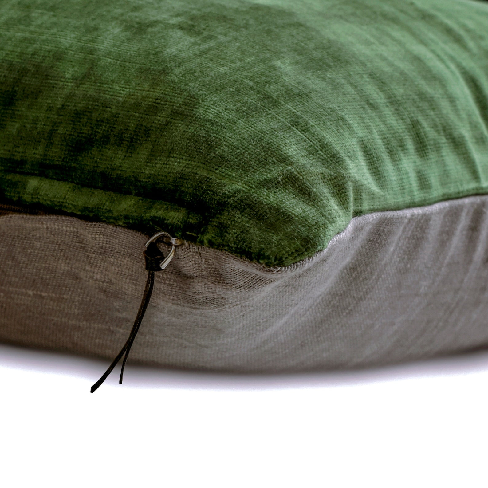 Decorative Emerald Green 26"x26" (65x65 cm) Euro Shams, Velvet Double ...