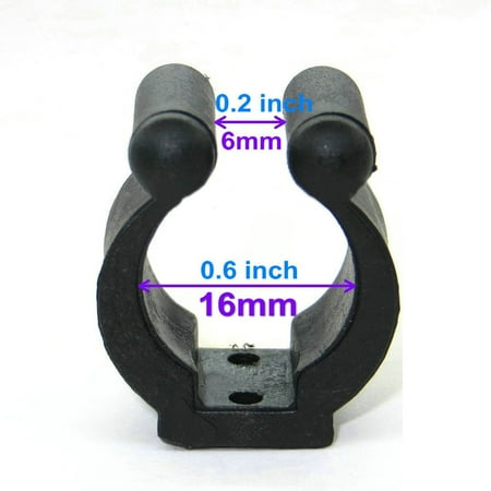 20pcs Rubber Fishing Rod Pole Storage Tip Clips Clamps Holder Black New ...