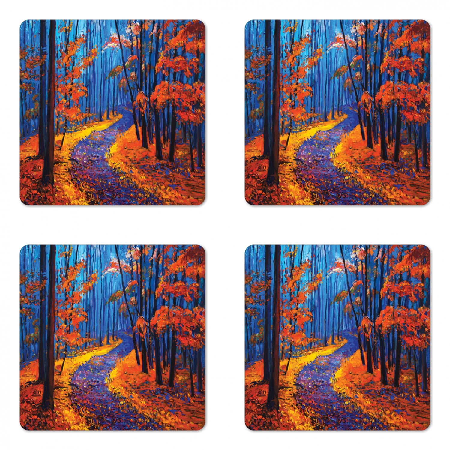 Country Coaster Set of 4, Dark and Deep in the Forest in Fall Autumn ...