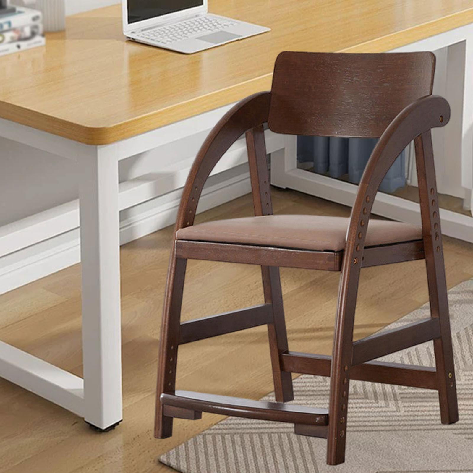 Silla alta de madera maciza con reposapiés, silla para ordenador, silla ...