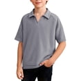 Antinious Boys Solid Loose Casual Collar Short Sleeve Comfortable ...