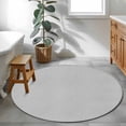 Grey Round Area Rug 3 FT, Small Kitchen Bathroom Mats, Vintage Leather ...