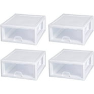 Sterilite 27 Quart Modular Stacking Storage Drawer Home Organization ...