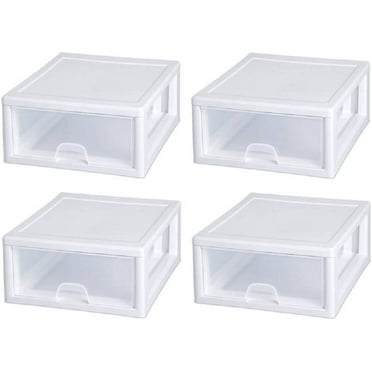 Sterilite 16 Qt. White Stackable Modular Closet Plastic Storage ...