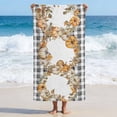 Black Plaid Thanksgiving 2-in-1 Beach Towel Backpack,Quick Dry Beach ...