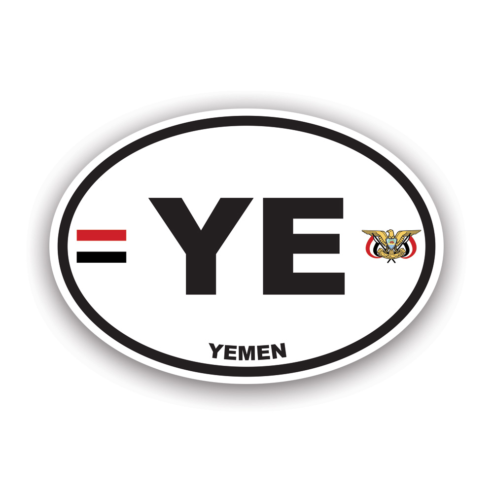 Yemen Oval Sticker Decal - Self Adhesive Vinyl - Weatherproof - Made in ...
