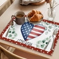 Anniversary USA Flag Placemats Set of 12 Eucalyptus Blue Red Love Heart ...
