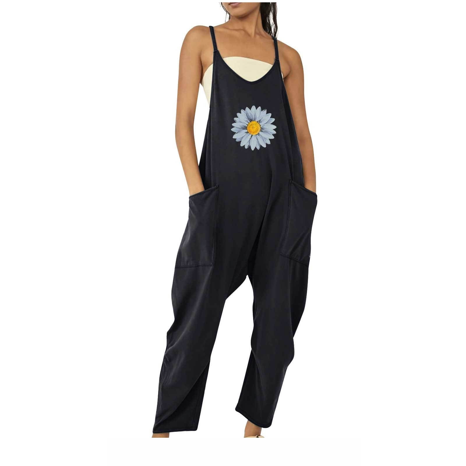 Click here for Qatainlav Jumpsuits For Women Loose Cotton Linen R... prices