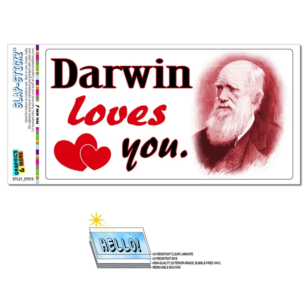 Darwin Loves You - Funny Darwinism SLAP-STICKZ(TM) Premium Sticker ...