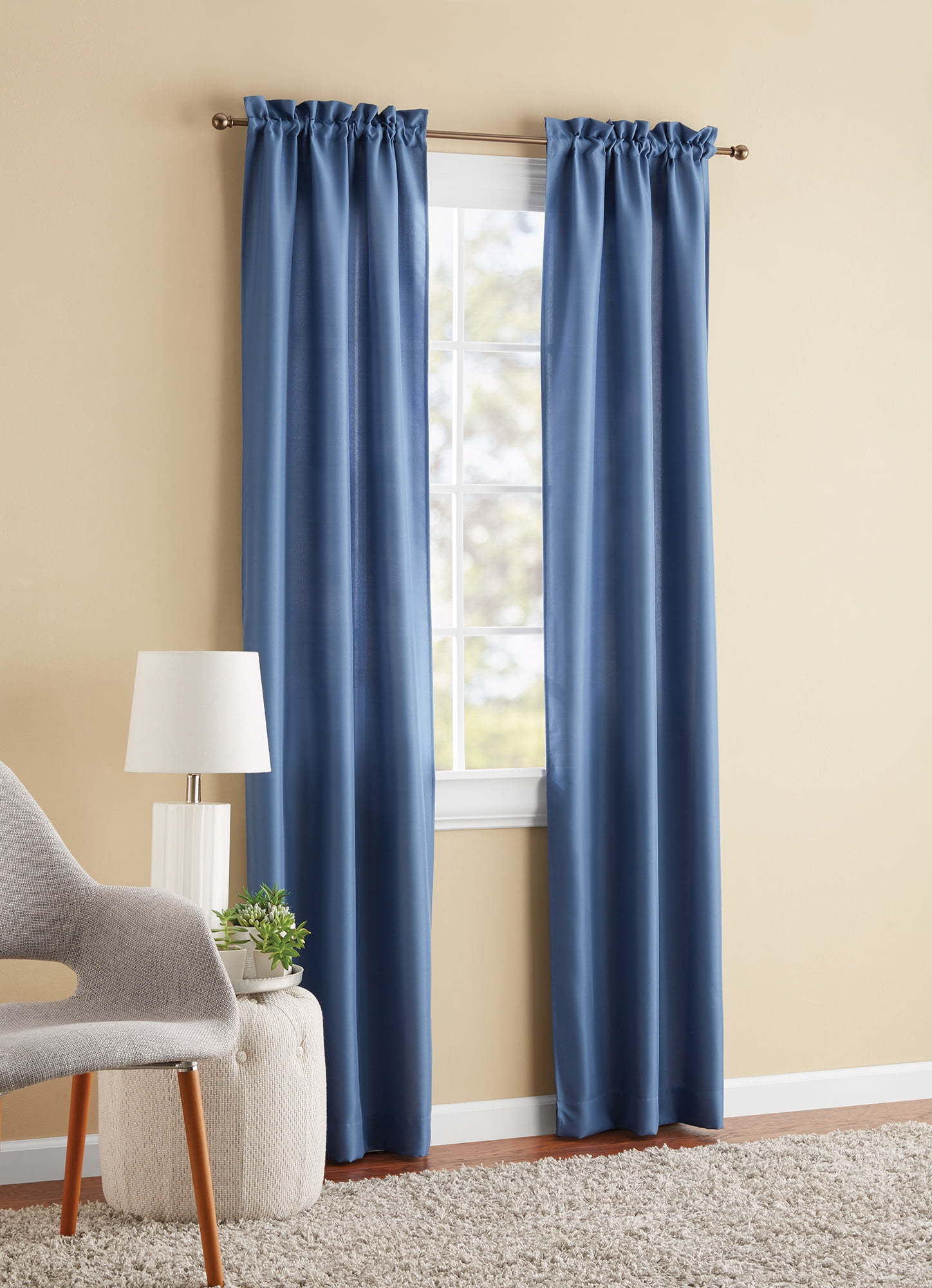 Mainstays Sailcloth Rod Pocket Curtain Panel, Set of 2 - Walmart.com