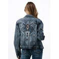 Grace in LA Women's Western Aztec Steerhead Embroidered Stonewashed ...