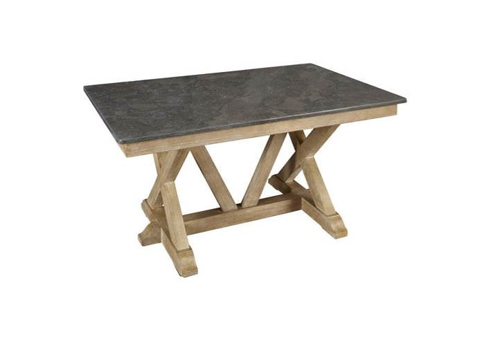 Rectangular Bluestone Dining Table in Rustic Wheat Finish - Walmart.com