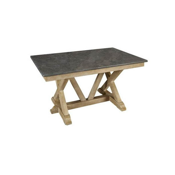 Rectangular Bluestone Dining Table in Rustic Wheat Finish - Walmart.com