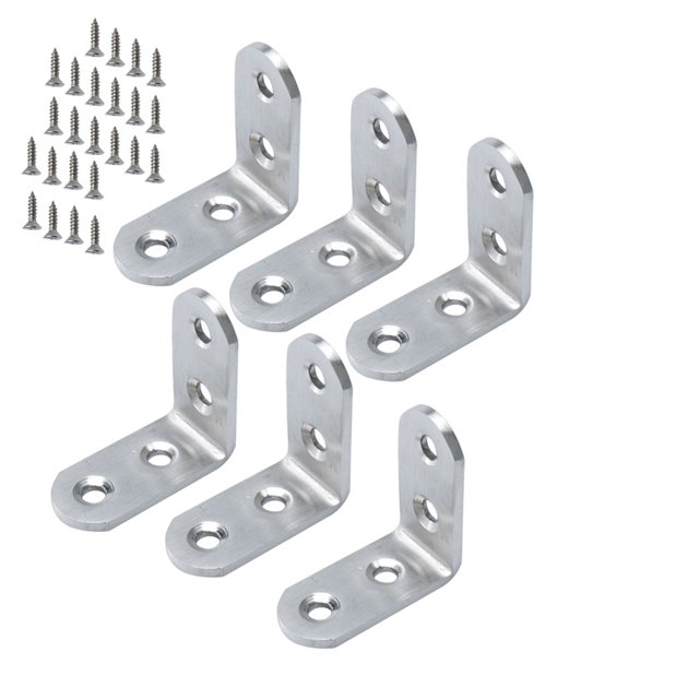 Uxcell 6 Piece 40 X 40mm Stainless Steel L Shaped Angle Brackets With