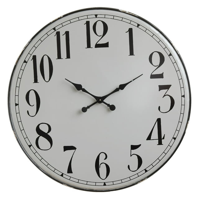 3R Studios 36 in. Round Gray Metal Wall Clock - Walmart.com