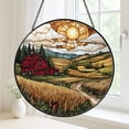 Barn and Cornfield Stained Glass Suncatcher – Fall Farm Window Decor ...