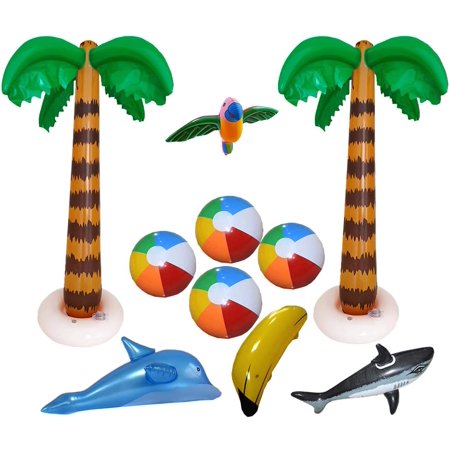 10 Pack Inflatable Coconut Trees Inflatable Banana BeacHTCM Ball Parrot ...