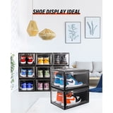 Plastic Magnetic Shoe Box, Pack of 3 Stackable Shoe Storage Boxes ...