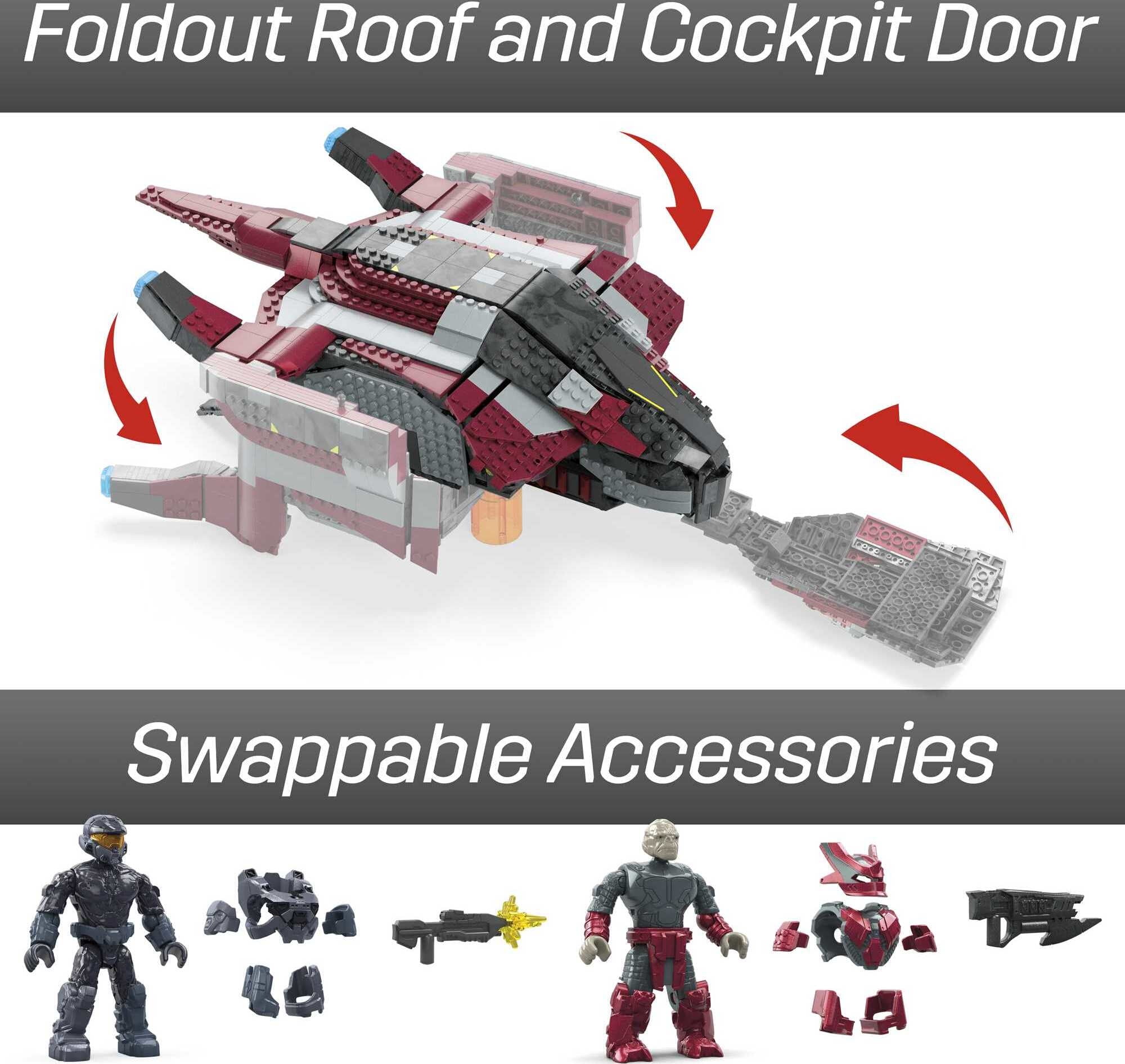 Buy MEGA Halo Banished Phantom Aircraft Halo Infinite Building Set ages ...