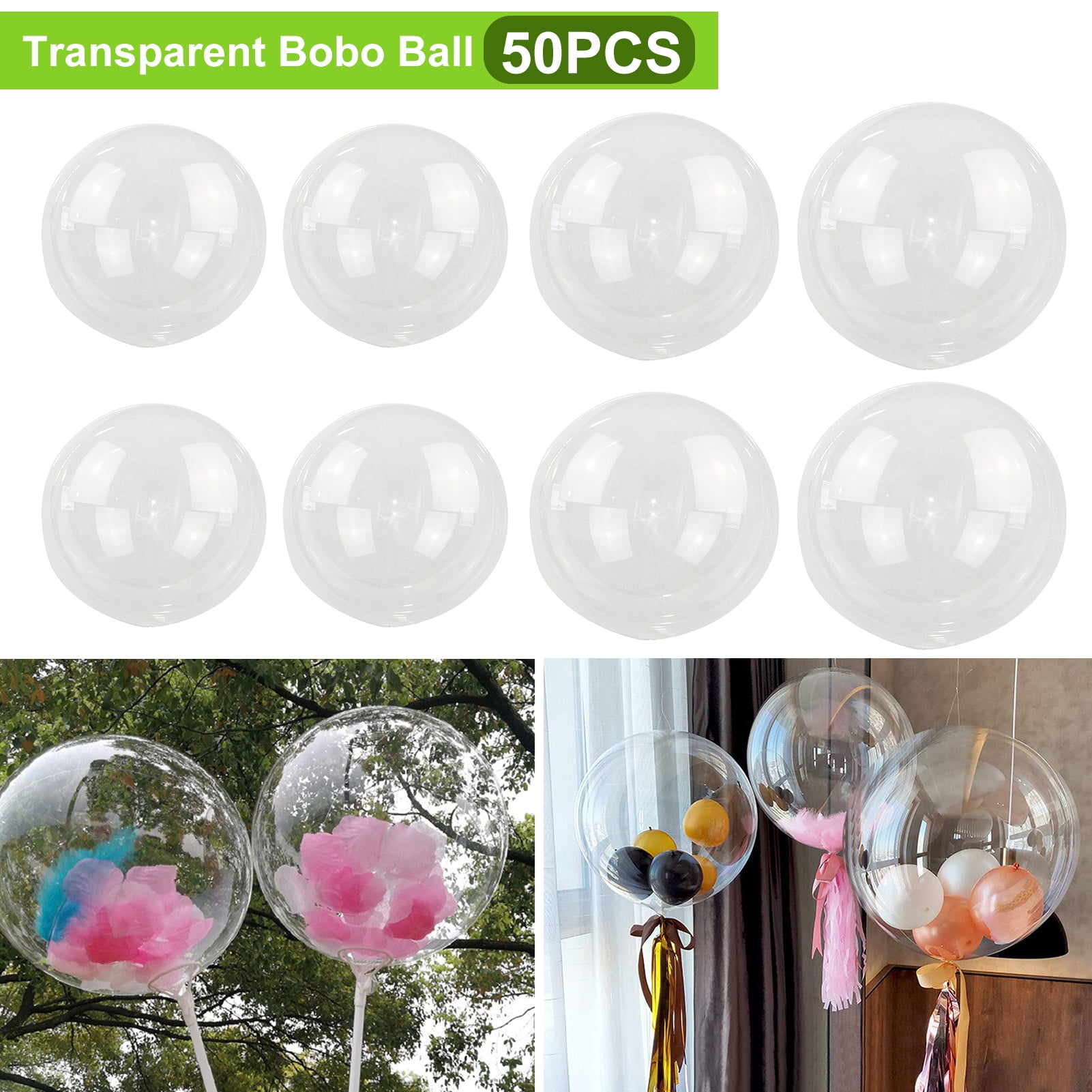 Wirlsweal 50PcsBobo Balloons Bubble Balloons,Clear Bobo Balloon ...