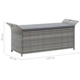 vidaXL Outdoor Storage Bench Patio Rattan Storage Box with Cushion Poly ...