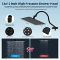 12'' Dual Filtered Rainfall Shower Combo, High Handheld Shower with 12 ...