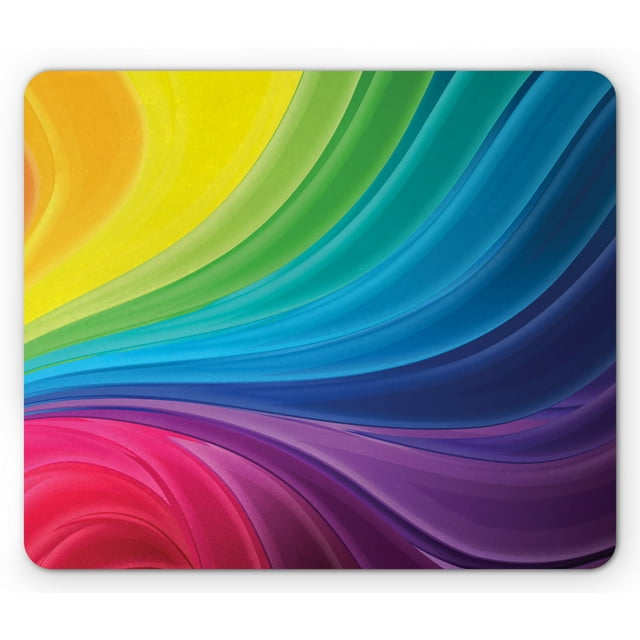 Abstract Mouse Pad, Abstract Smooth Rainbow Inspired Curvy Lines ...