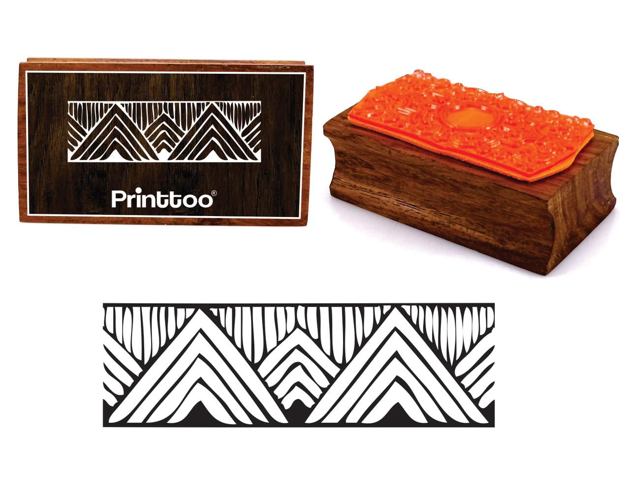Printtoo Aztec Border Pattern Rectangular Wooden Rubber Stamp Block ...
