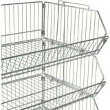 Stackable Wire Storage Bin Rack, 48"W x 20"D x 45"H, 5 Wire Bins ...