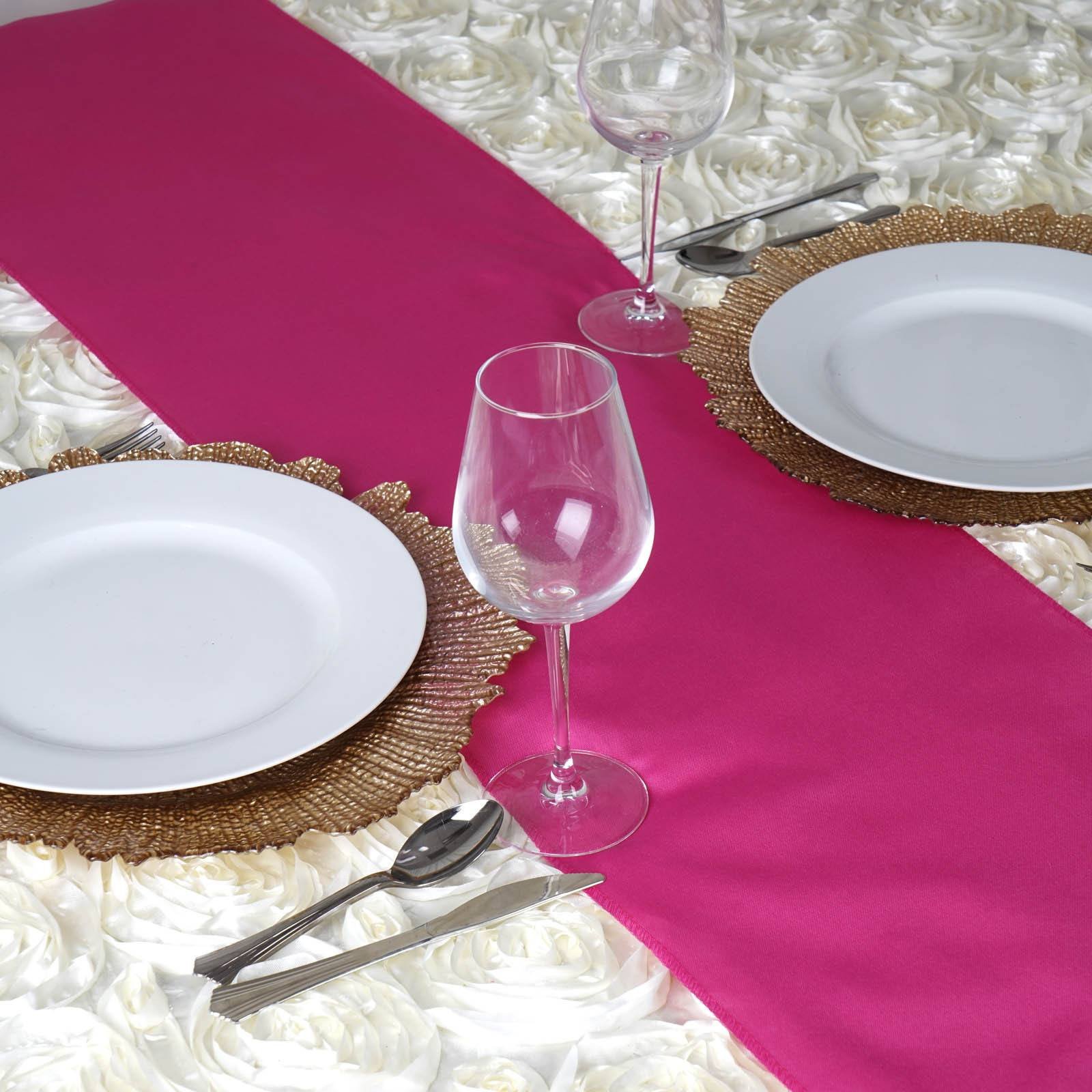 Efavormart FUSHIA Premium Polyester Table Top Runner For Weddings ...