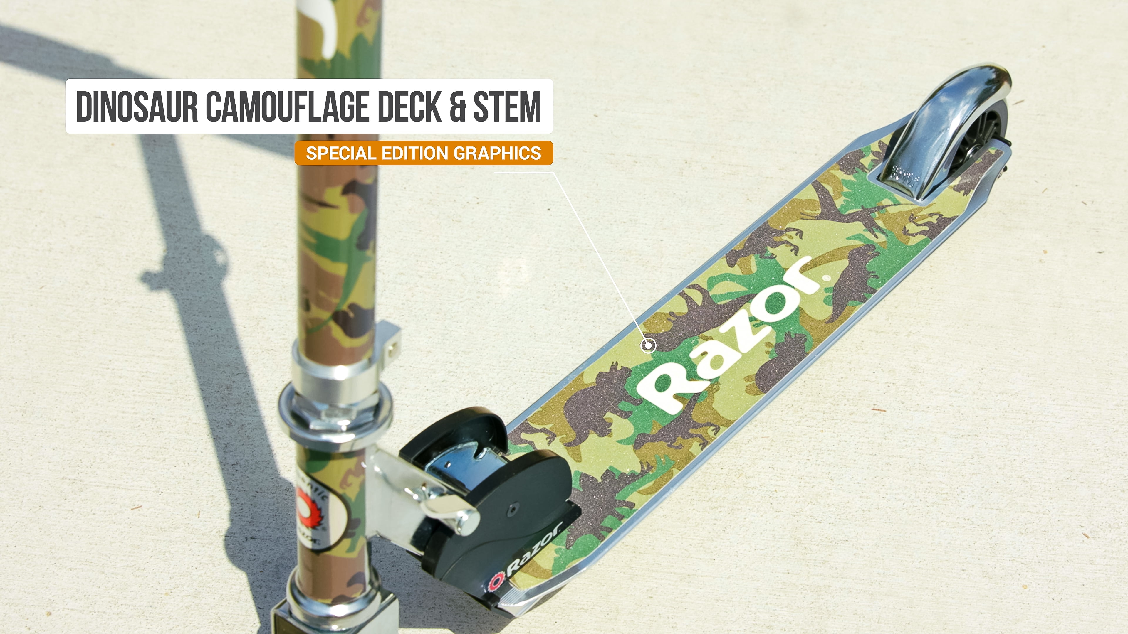 Razor A Special Edition Kick Scooter Dino Camo