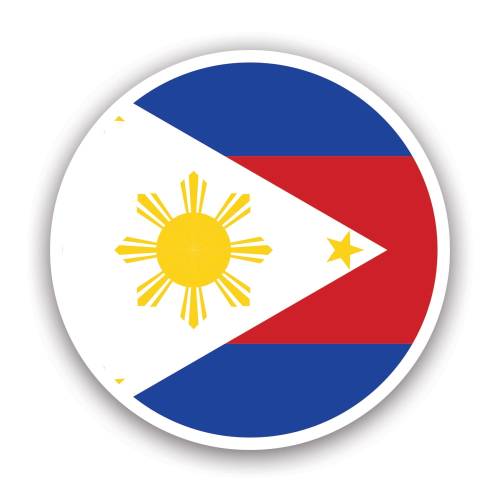 Round Filipino Flag Sticker Decal - Self Adhesive Vinyl - Weatherproof ...