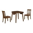 3Pcs Solid Oak Wood Dining Set Brown Color Seats - Walmart.com