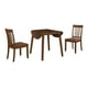 3Pcs Solid Oak Wood Dining Set Brown Color Seats - Walmart.com