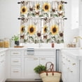 Country Sunflowers Kitchen Curtains Valances 3 Piece Set, Butterfly ...