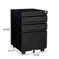 Lockable 3-Drawer Mobile File Cabinet, Rolling Metal Filing for A4 ...