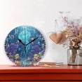 10" Artistic Round Wall Decorative Desk Clock Underwater Fantasy Scene ...