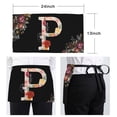 Black Letter P Flower Half Waist Apron Watercolor Alphabet P Pink Beige ...