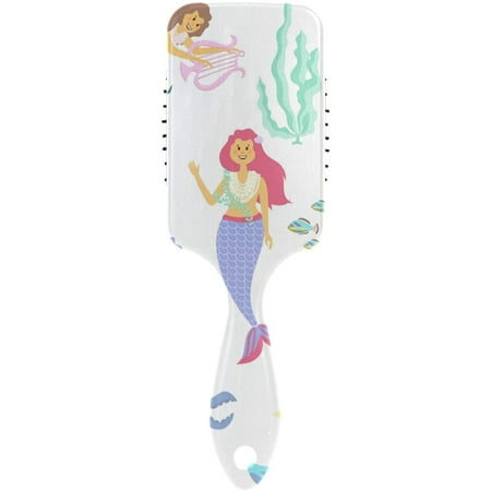 Mermaid Hair Brush Plastic Detangling Brushes Natural Detangler Paddle ...