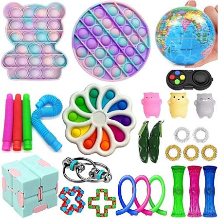 Fidget Packs 30 PCS Sensory Fidget ICHUDAN s Pack with Simple Dimple for Kids Adults, Fidget ...