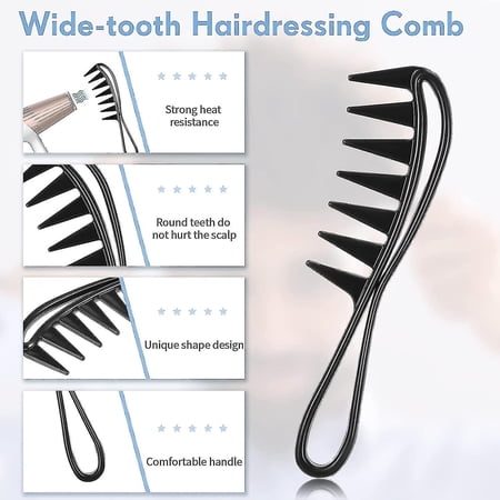 Wide Tooth Shark Combs Salon Large Teeth Shark Combs Afro Comb Curl ...