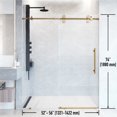 VIGO Elan 52 to 56 in. W x 74 in. H Sliding Frameless Shower Door in Matte Brushed Gold with 3/8 ...